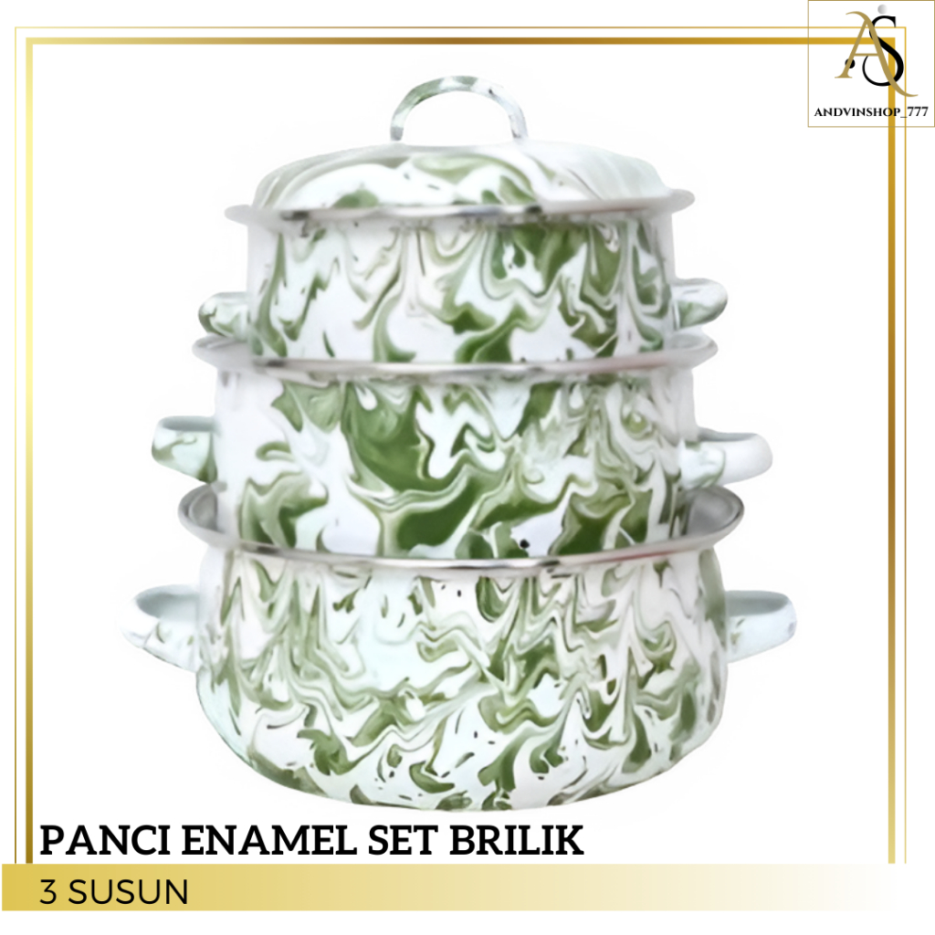 Jual Panci Set 3pcs Enamel Brilik / Panci Enamel Brilik Panci Jadul ...