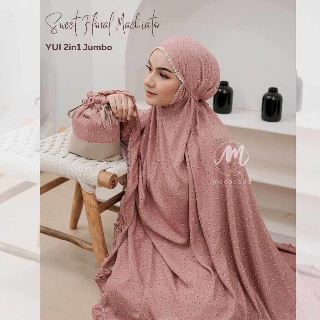 Jual Mukena dewasa jumbo 2in1 yui by mocaca sweety floral machiato ...