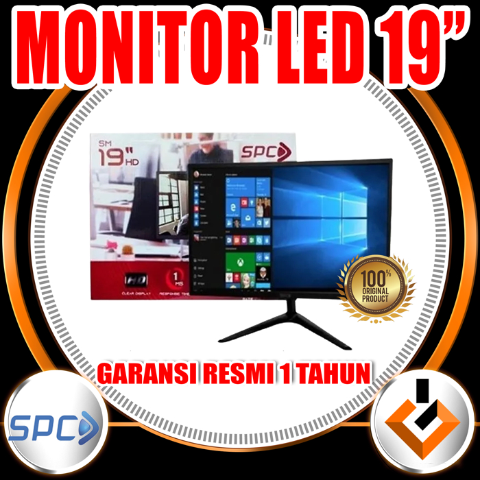 Jual MONITOR LED SPC 19 INCH SPC / MONITOR SPC 19INCH | Shopee Indonesia