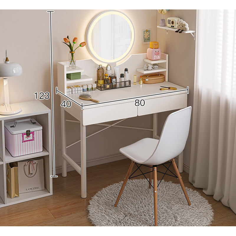 Jual Meja Rias Putih Meja Rias Makeup Lampu LED Meja Kosmetik Kaca ...