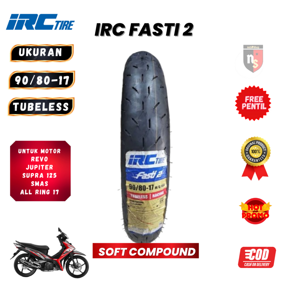Jual Ban Motor Matic RACING COMPOUND // IRC FASTI PRO 90/80 Ring 14 ...