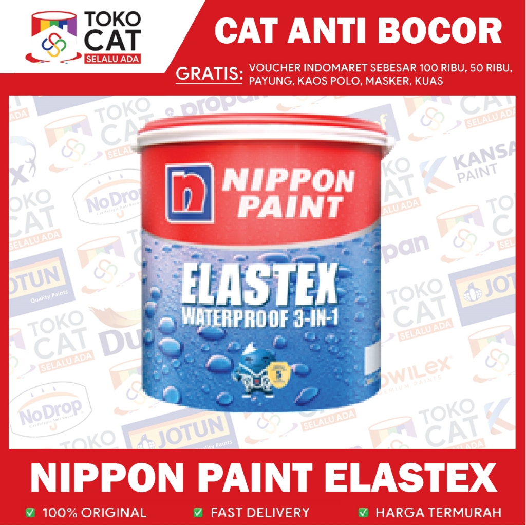 Jual CAT ANTI BOCOR | NIPPON ELASTEX UKURAN 20 KG | KEMASAN PAIL ...
