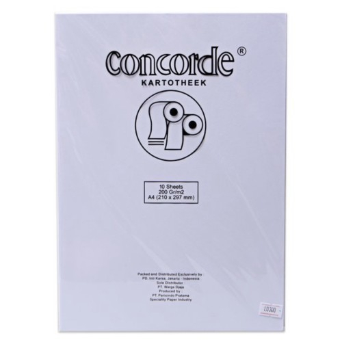 Jual Kertas Concorde Cover Kartotheek A4 200gr Putih 10 Lembar | Shopee ...