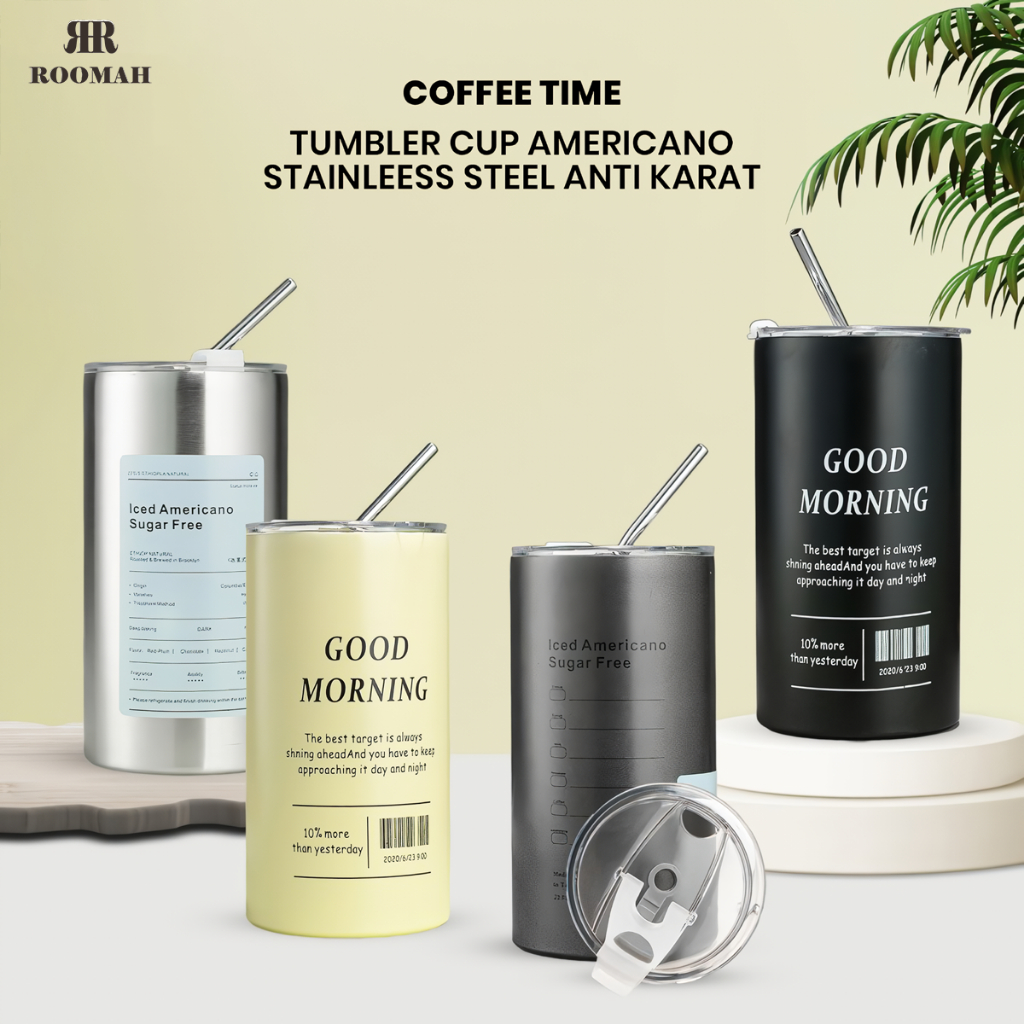 Jual ROOMAH Tumbler Stainless Steel Coffee Tea 600ml Tumbler Aesthetic ...