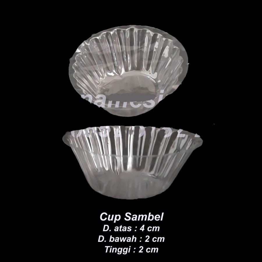 Jual (Isi 1000) Mika Saos Tray Sambal Tempat Sambal Bening Kecil ...