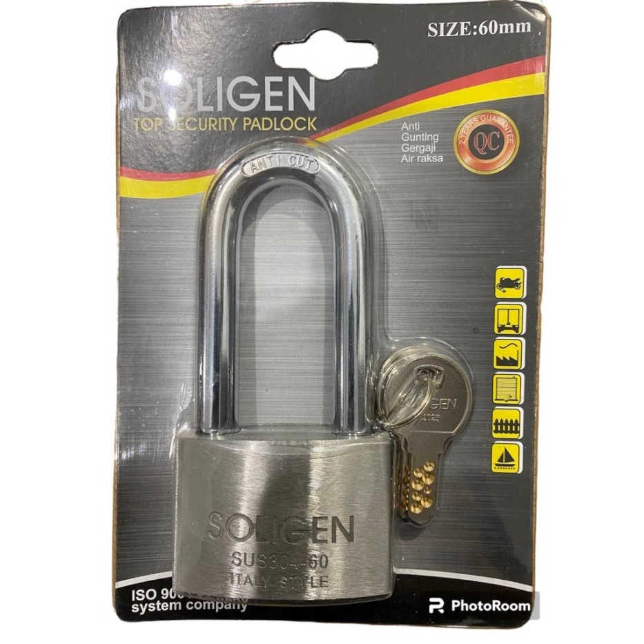 Jual Gembok Soligen SUS 304 Panjang Ukuran 60 mm | Shopee Indonesia