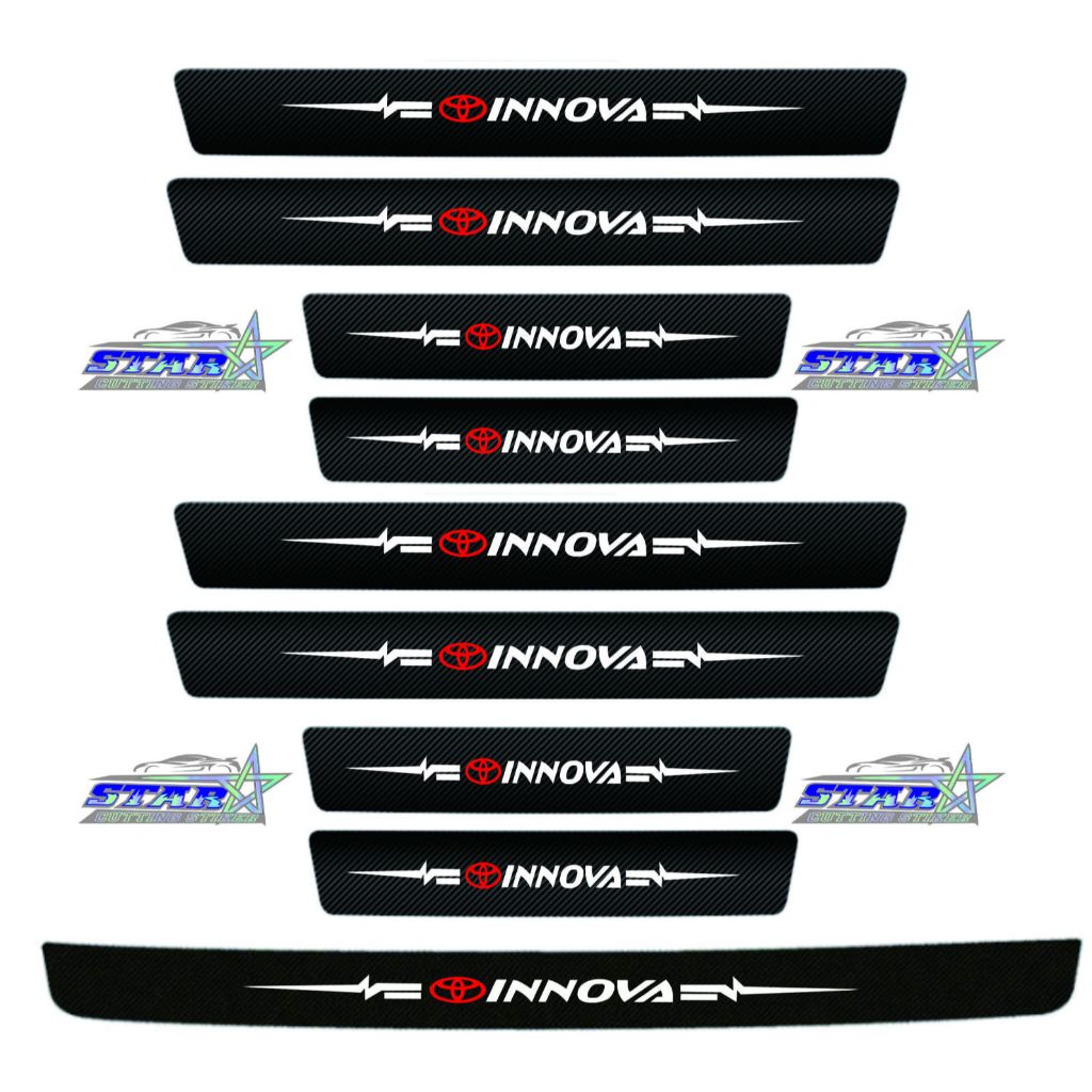 Jual stiker 9 pcs stiker carbon toyota innova cutting stiker pelindung ...