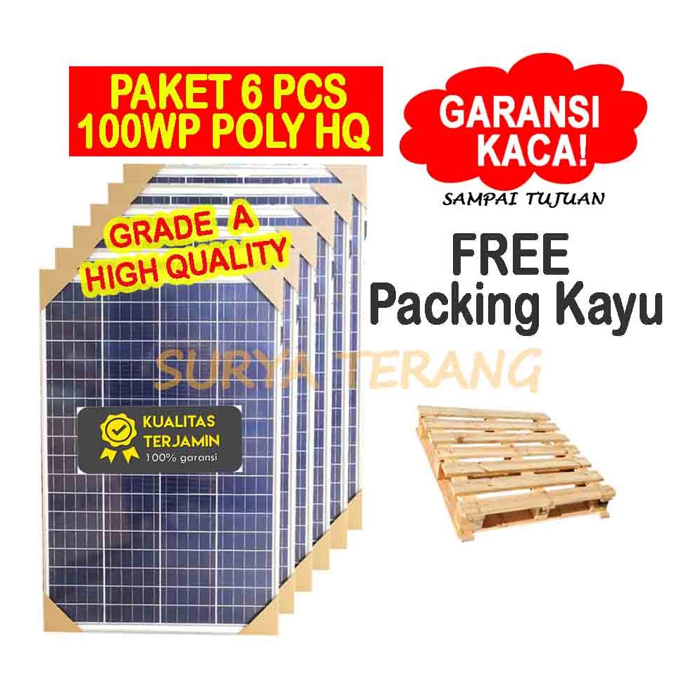 Jual Paket 6pcs Solar Panel Surya 100wp Poly Solar Cell 100wp Poly FREE ...