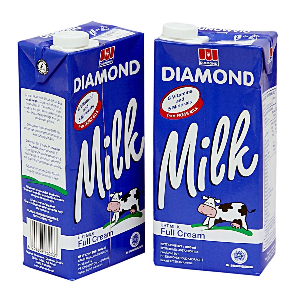 Jual Susu UHT Milk Full Cream Diamond 1Ltr (1000ml) | Shopee Indonesia