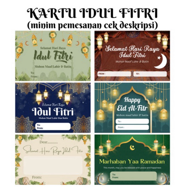 Jual KARTU UCAPAN IDUL FITRI / EID CARD / KARTU IDUL FITRI / KARTU ...
