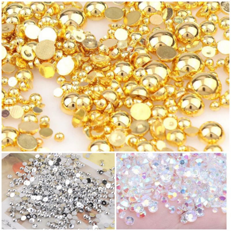 Jual MANIK MUTIARA METALIK GEMS NAIL ART GEMS HENA DIY HIASAN ACECORIES ...