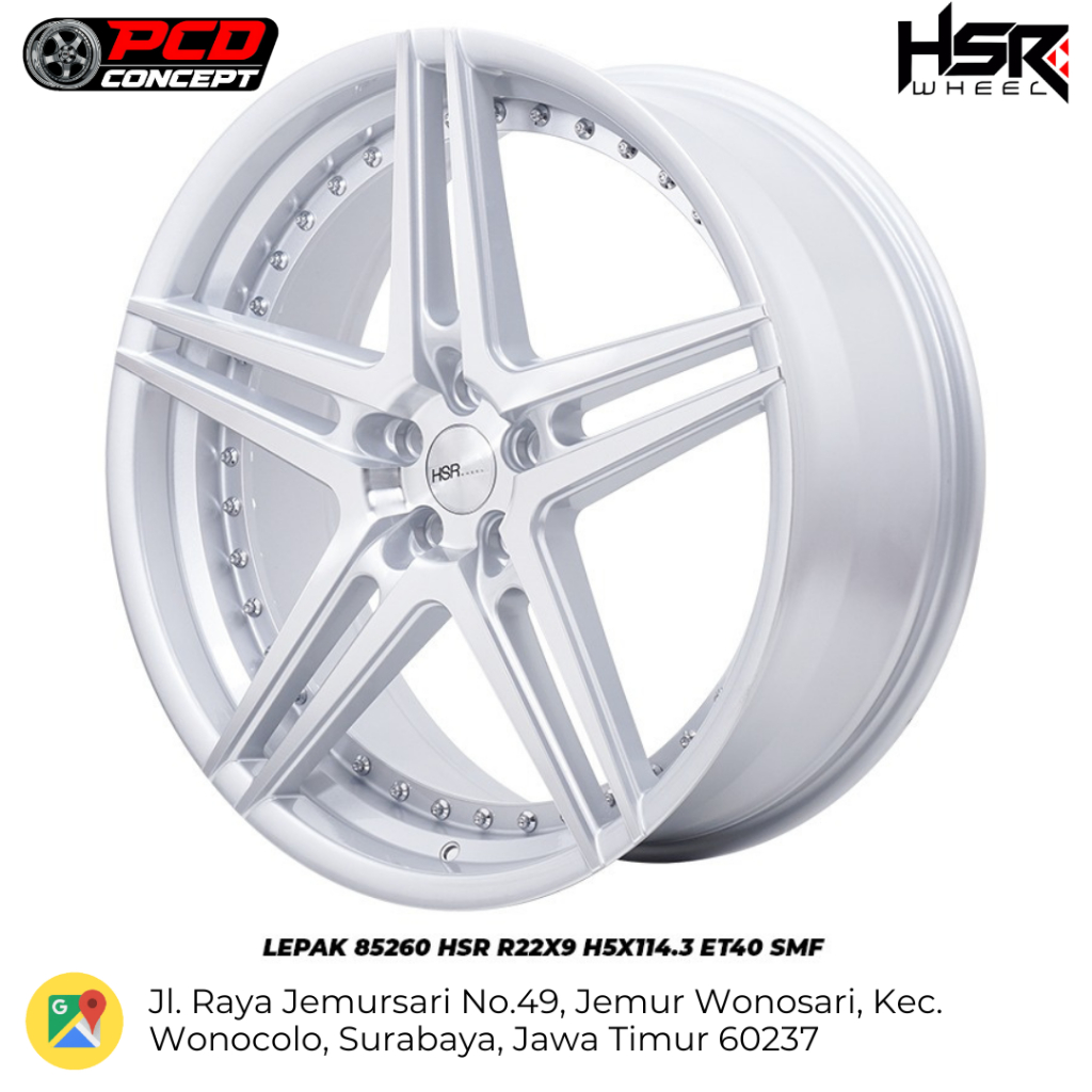 Jual VELG MOBIL RACING LEPAK HSR RING 22 LEBAR 9 LUBANG BAUT PCD 5X114 | Shopee Indonesia
