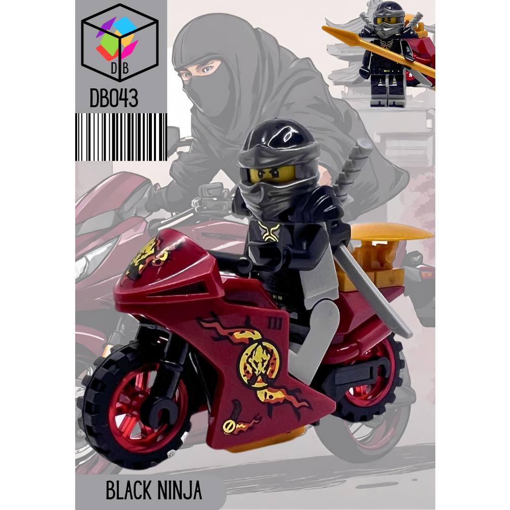 Jual Mainan Anak Edukasi Koleksi Figure Ninja Go Ninjago Hitam Motor ...