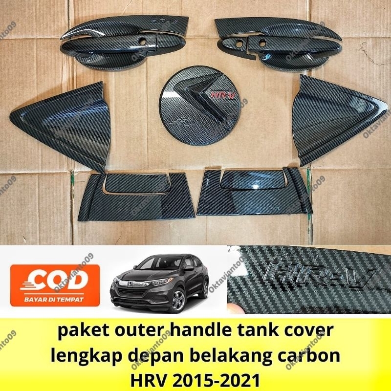 Jual paket outer handle tank cover depan belakang HRV 2015 2021 carbon ...