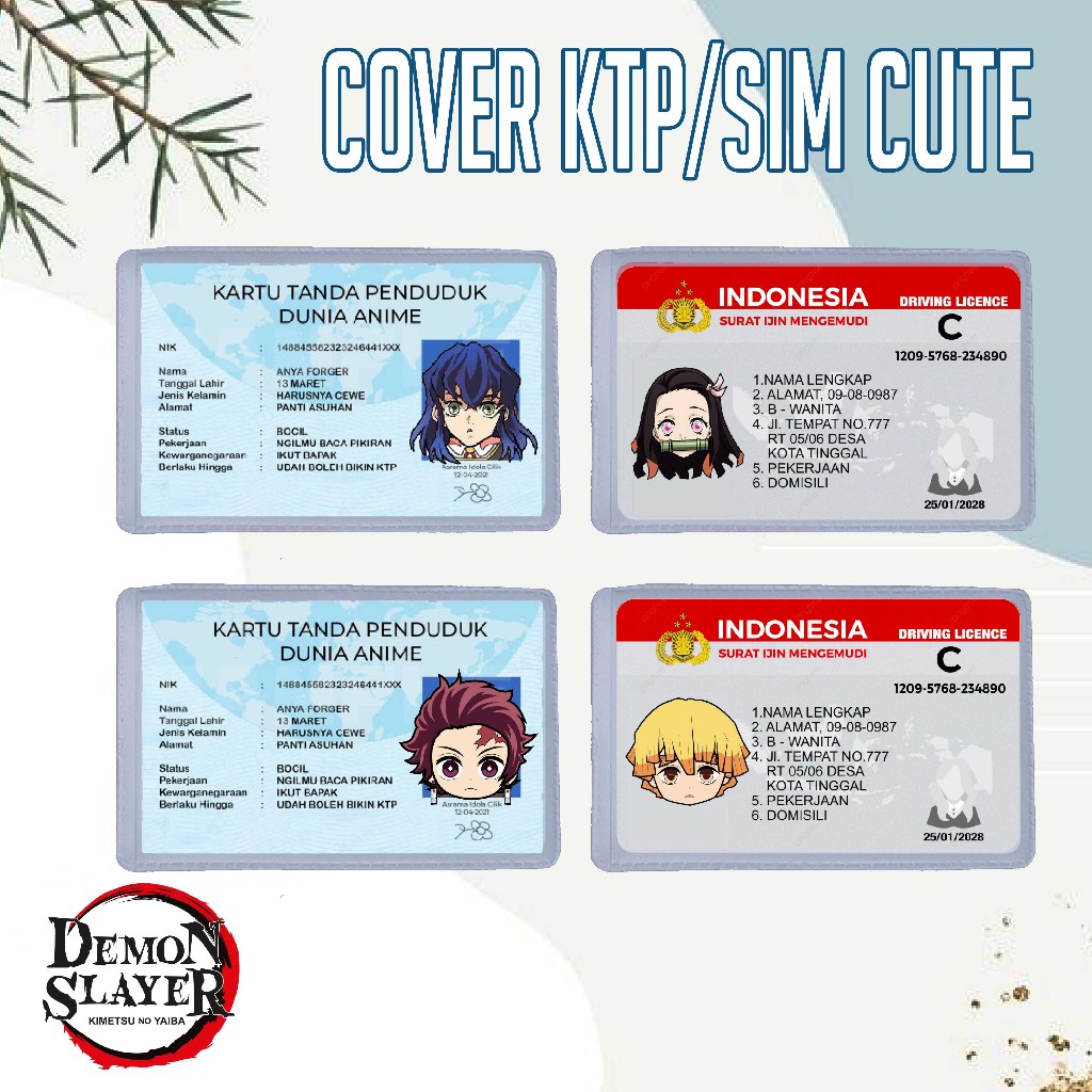 Jual Cover Pelindung Kartu Identitas KTP SIM Karakter Dem0n Slayer ...