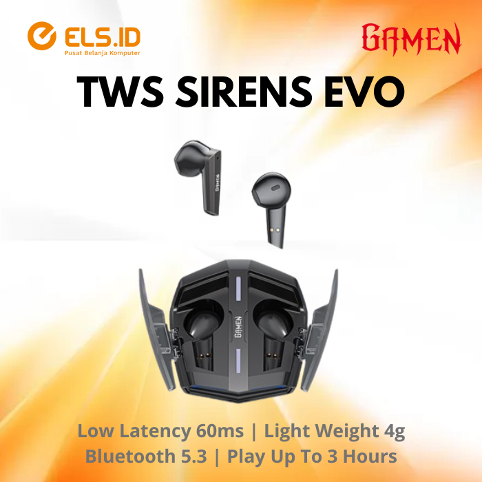 Jual Gamen TWS Sirens Evo Lightweight Airbuds Bluetooth 5.3 Low Latency ...