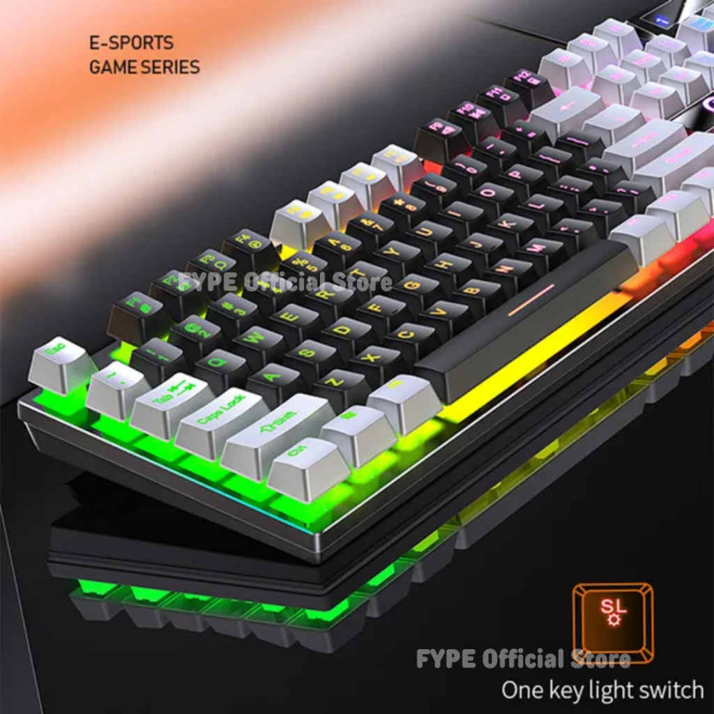 Jual FYPE Gaming Keyboard Mechanical Feel Pink Ungu Girl Cute LED ...