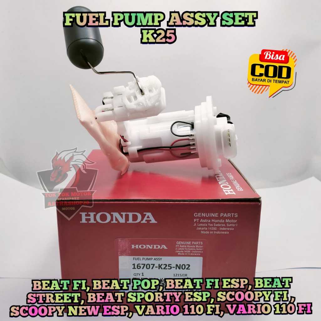 Jual FUEL PUMP ASSY K25 MOTOR HONDA BEAT FI , BEAT POP BEAT FI ESP ...