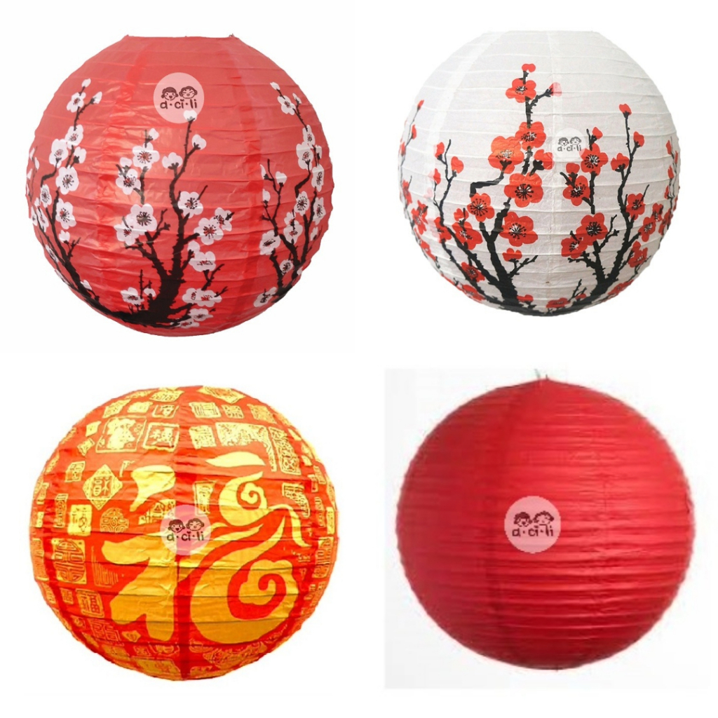 Jual Lampion Bulat Kertas Gantung Paper Lantern Bunga Sakura Fuk ...