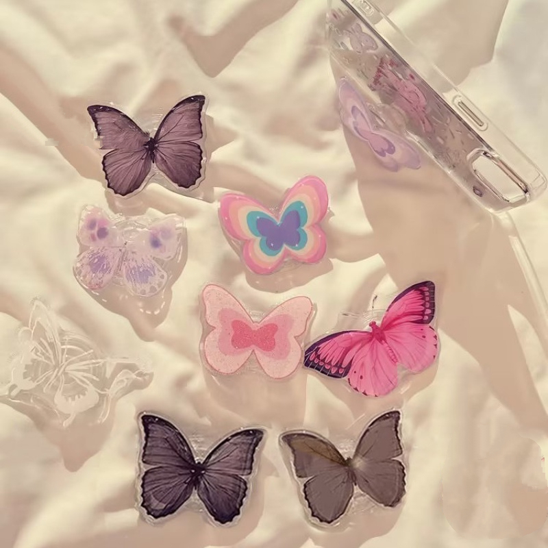 Jual Ins Pop Socket Acrylic Griptock Cartoon Butterfly Korean Aesthetic ...