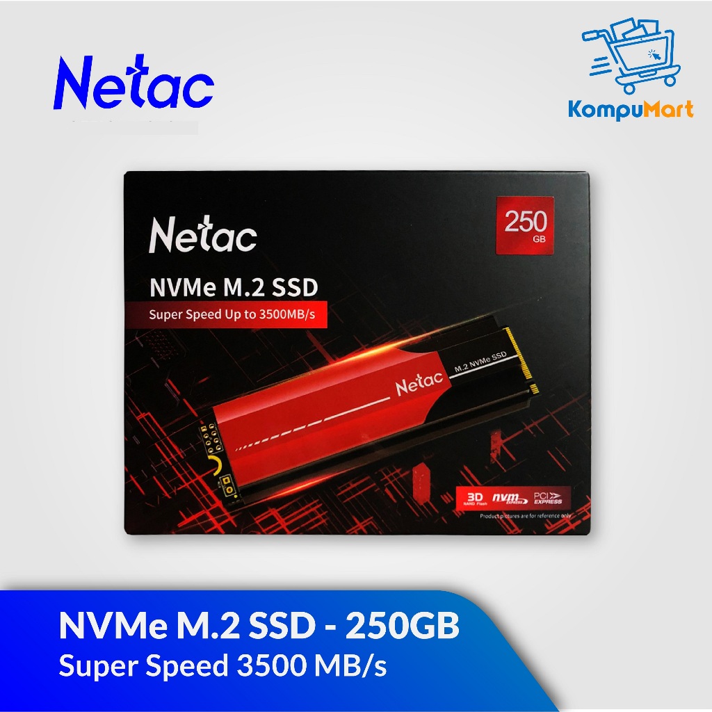 Jual Netac SSD N950E M.2 2280 NVMe 250GB with heat sink R/W 3000 ...