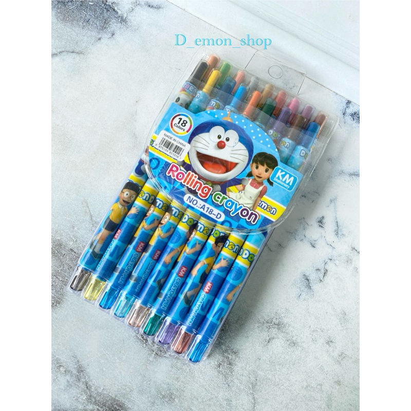 Jual Crayon Putar Panjang 18 Warna Doraemon / Krayon Doraemon / Crayon ...