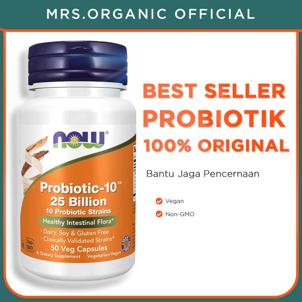 Jual NOW Probiotic 10 25 Billions 50 Capsules - probiotik pencernaan ...