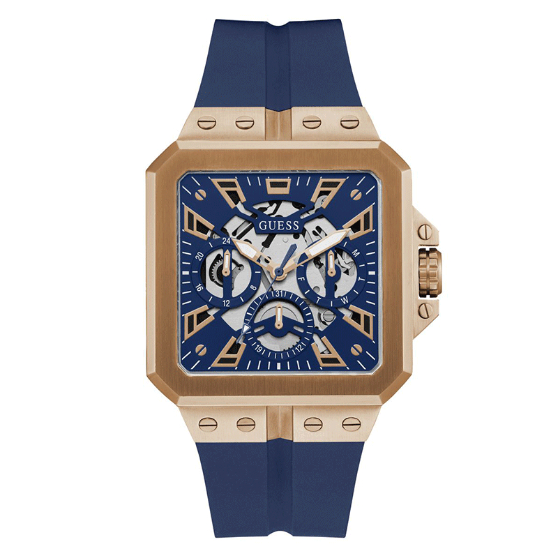 Jual GUESS Gents Watch LEO Blue Rose Gold - GW0637G3 | Shopee Indonesia
