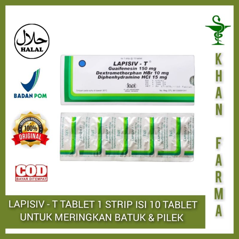 Jual LAPISIV - T TABLET 1 STRIP ISI 10 TABLET UNTUK BATUK & PILEK ...