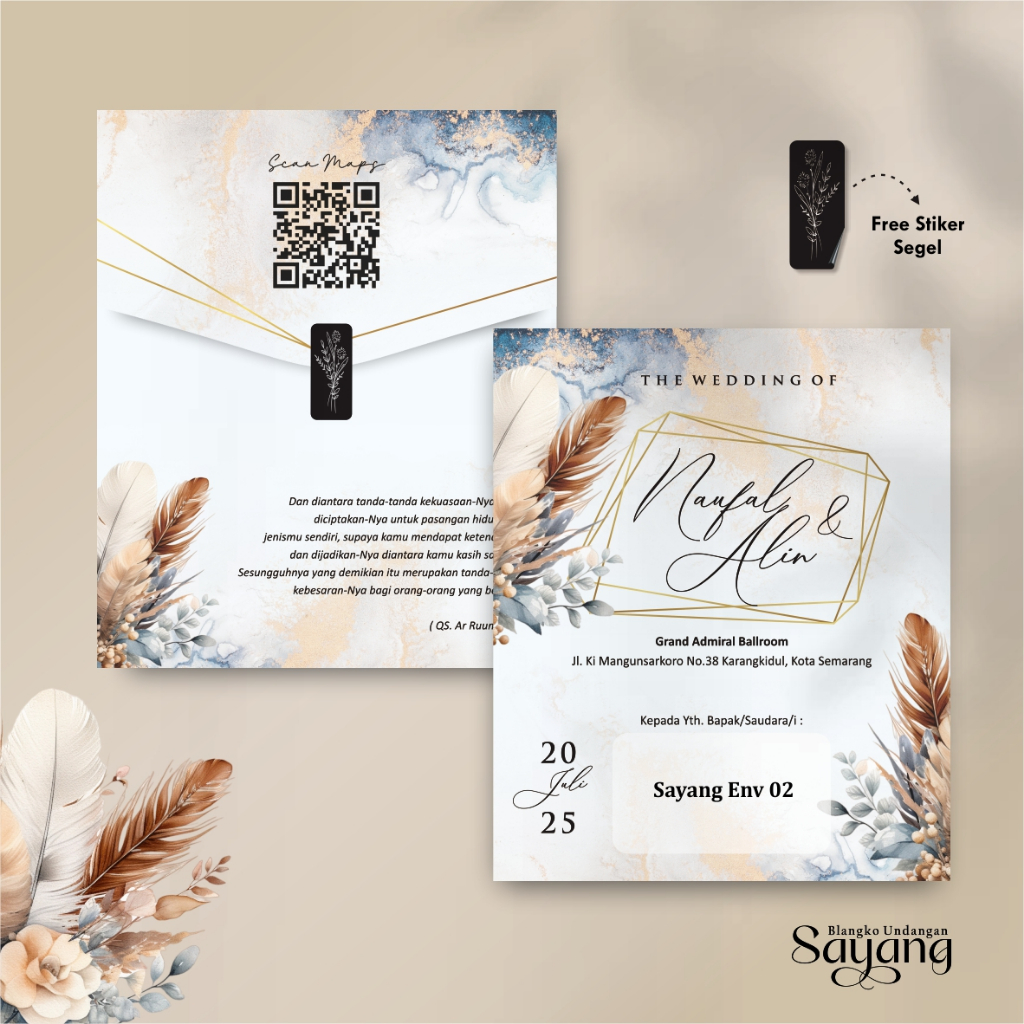 Jual UNDANGAN PERNIKAHAN SEMI AMPLOP SAYANG FULL COLOUR - UNDANGAN ...