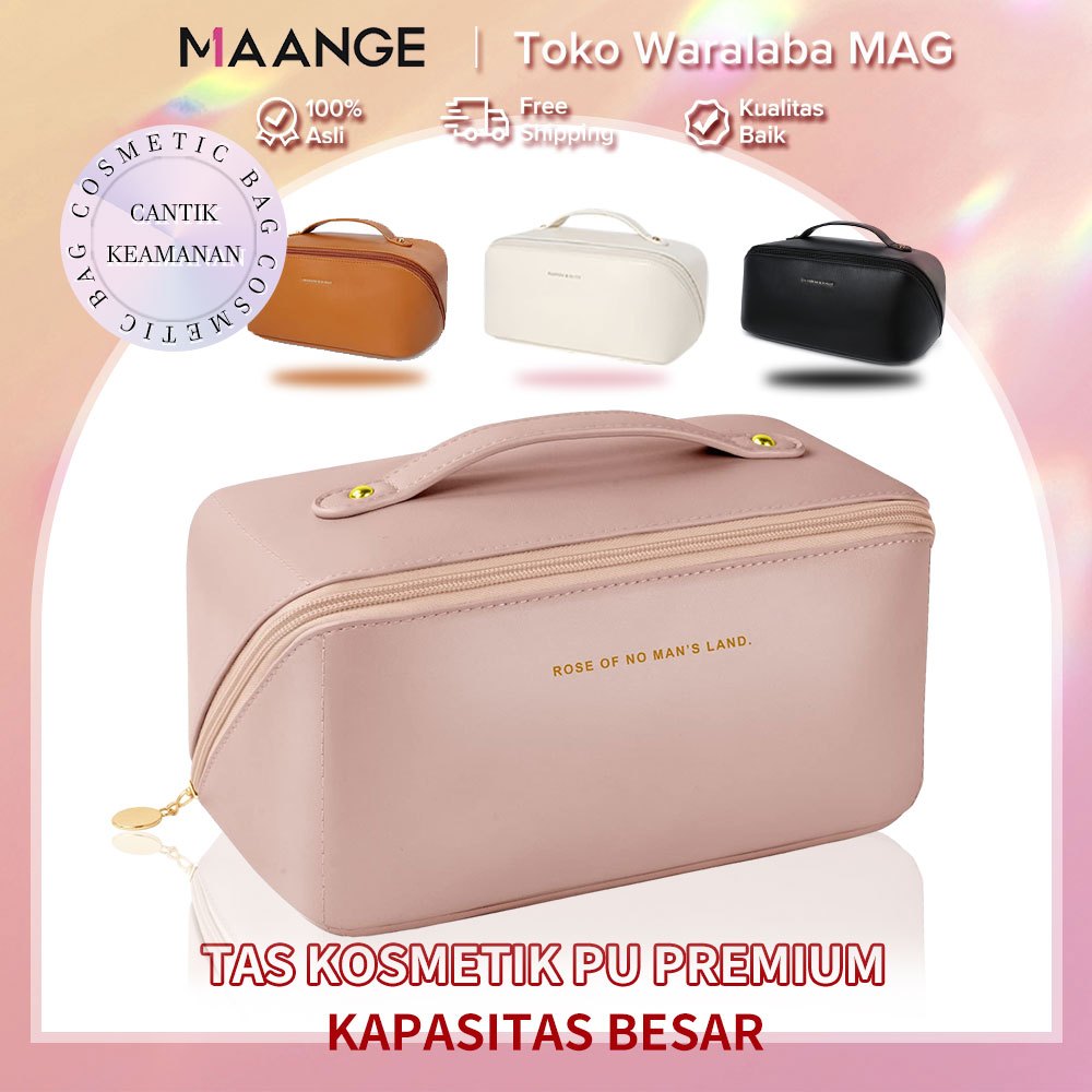 Jual MAANGE Wanita Bantal Kulit PU Tas Kosmetik Persegi Panjang Ritsleting Tas Rias Fashion Tas ...