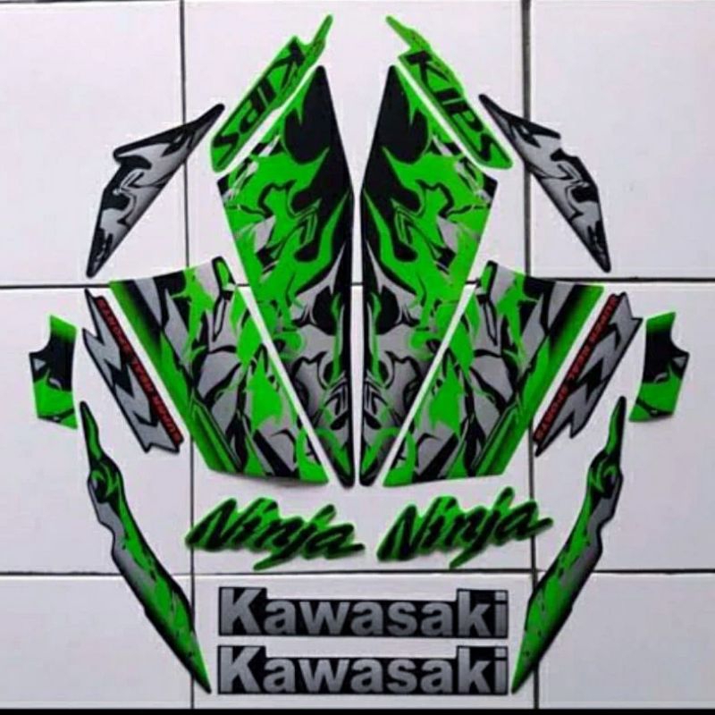 Jual Stiker Striping Motor NINJA RR 2013 HIJAU Sticker Lis Body Standar ...
