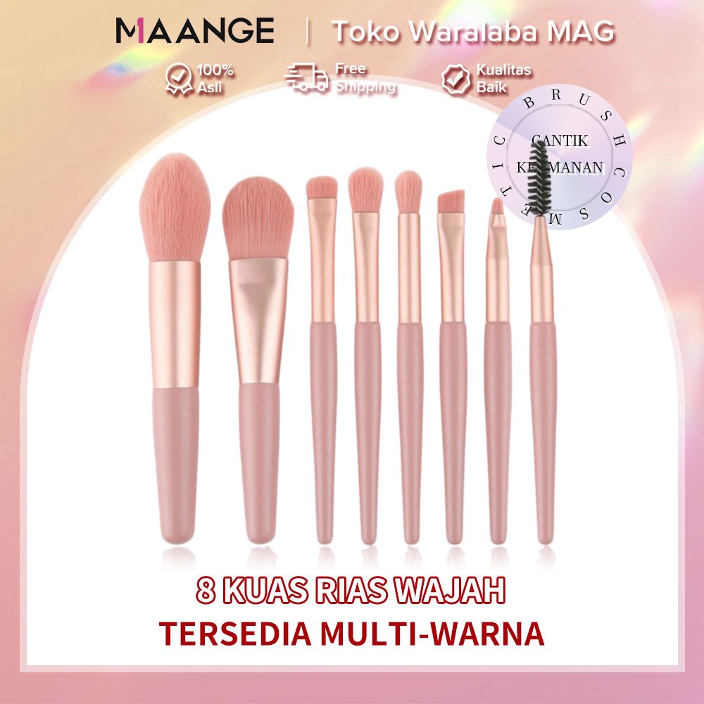 Jual MAANGE 8 Pcs/Set Kuas Makeup Set Makeup Brushes Bibir Alis Sisir ...