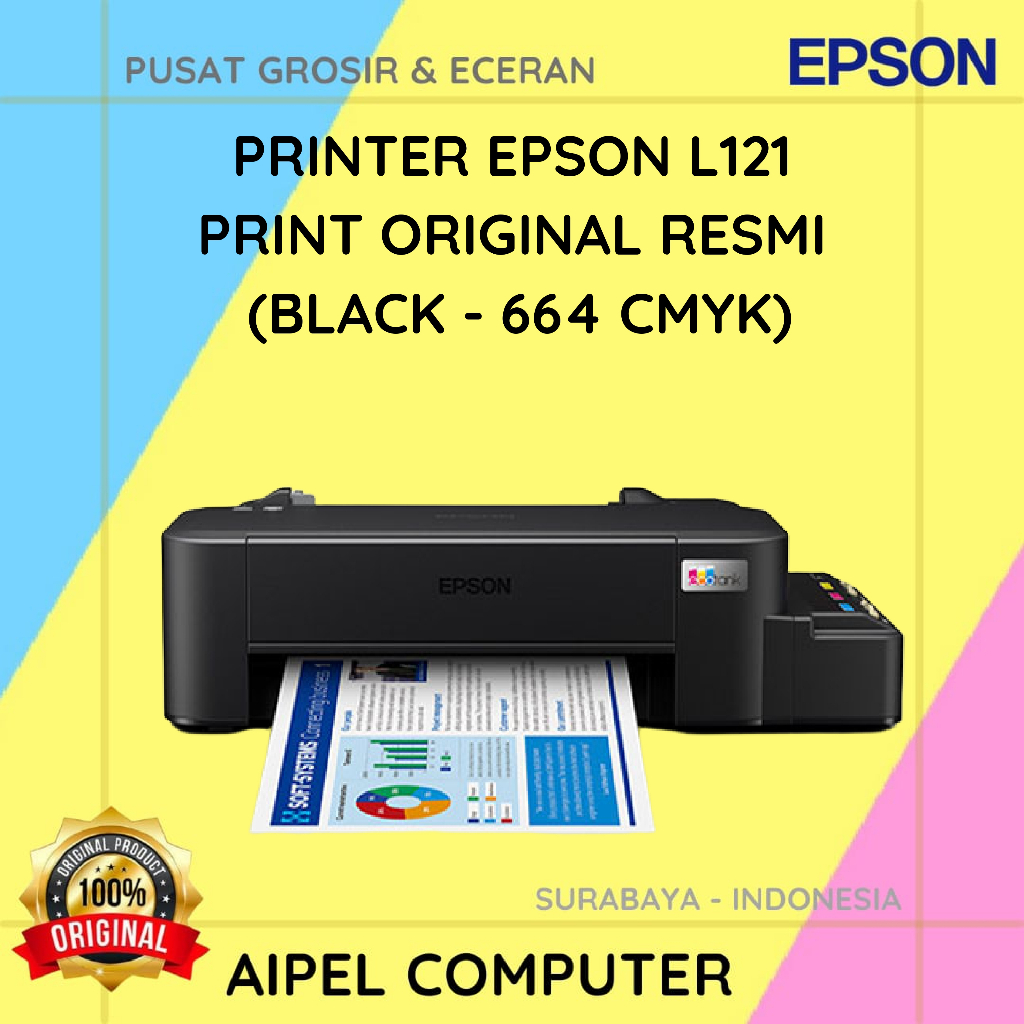 Jual L121 | PRINTER EPSON L121 PRINT ORIGINAL RESMI (BLACK - 003 CMYK ...