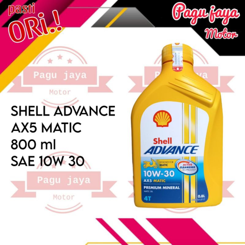 Jual SHELL AX5 MATIC + GARDAN SAE 10W 30 800 ML OLI MESIN MOTOR MATIC (ORIGINAL) | Shopee Indonesia