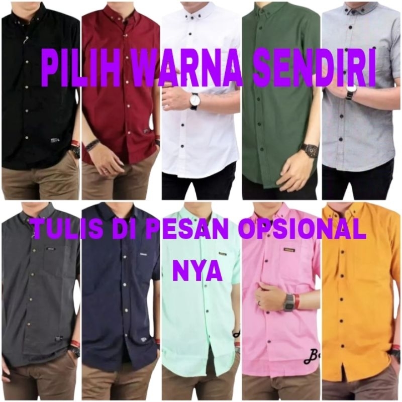 Jual PROMO!!! PAKET HEMAT 5PCS KEMEJA POLOS LENGAN PENDEK || HEM POLOS ...