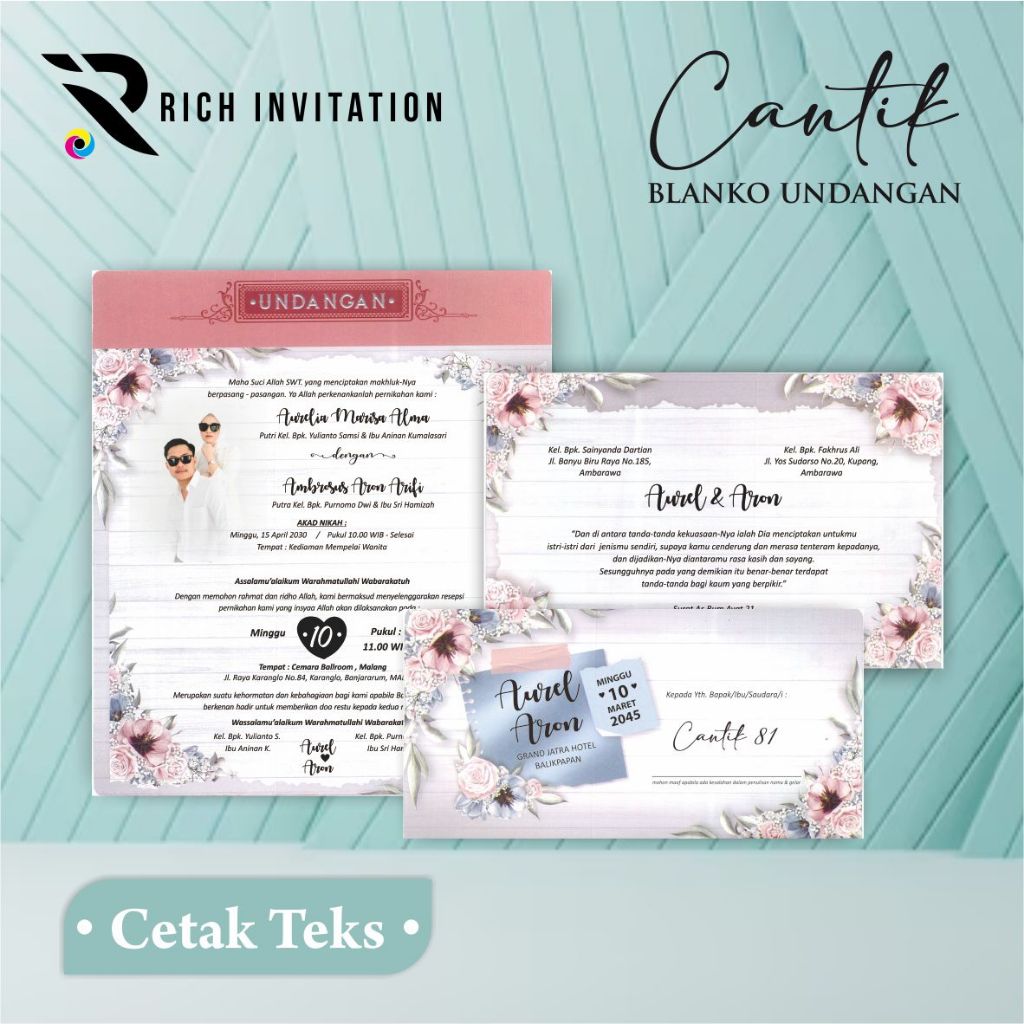 Jual CETAK UNDANGAN BLANKO PERNIKAHAN MURAH CANTIK SERIES - UNDANGAN ... Jual CETAK UNDANGAN BLANKO PERNIKAHAN MURAH CANTIK SERIES - UNDANGAN ...