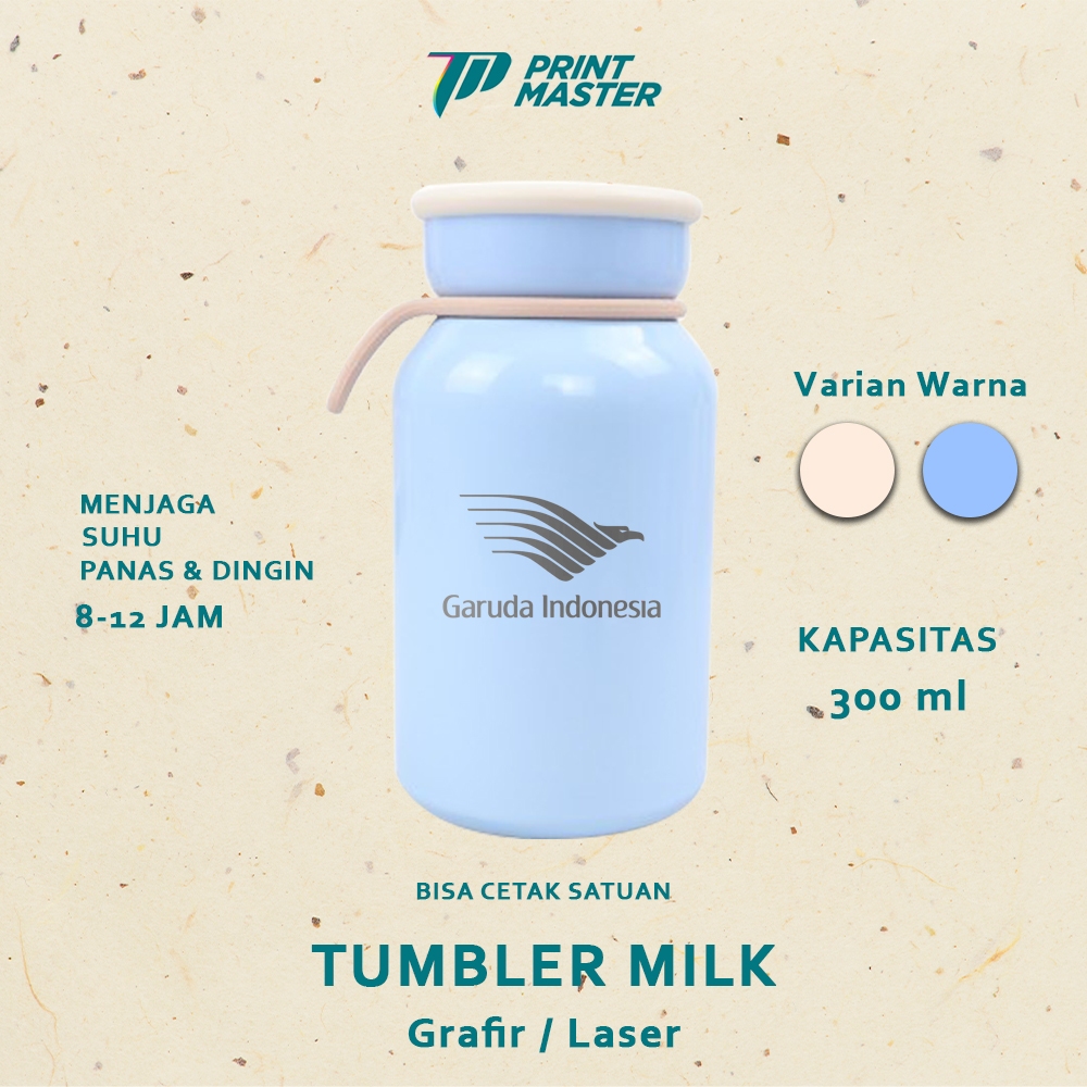 Jual Custom Tumbler Botol Minum Milk Grafir / Laser 300ml | Shopee ...
