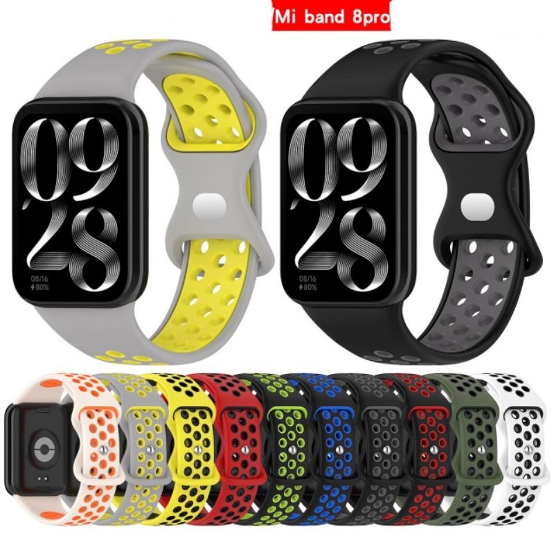 Jual Strap Sport Smartwatch Mi Band 8 Pro Rubber Silikon Silicone ...