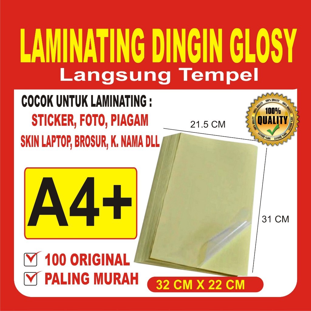 Jual Plastik Laminasi Dingin A4+ isi 50 lembar - Motif Glossy ...