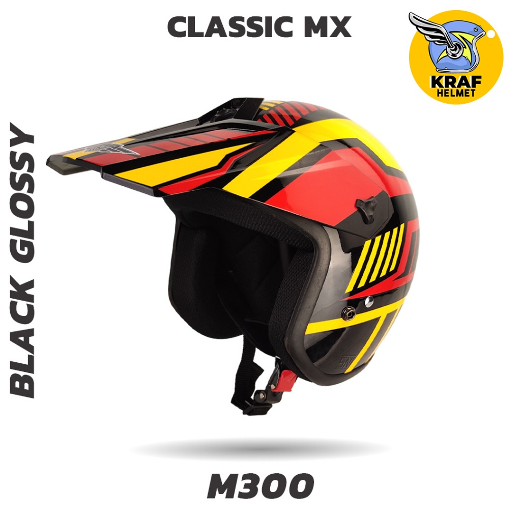 Jual Helm Export Cross Classic MX Motif Black Glossy | Helm Trail ...