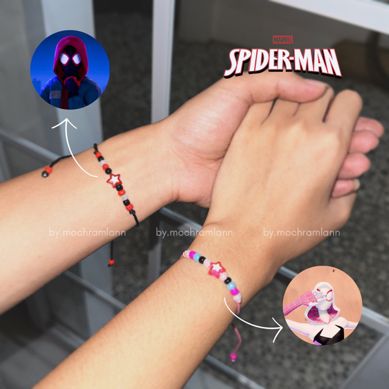 Jual NEWWW!!! Gelang Miles Morales&Gwen Stacy Tali Serut | Gelang ...