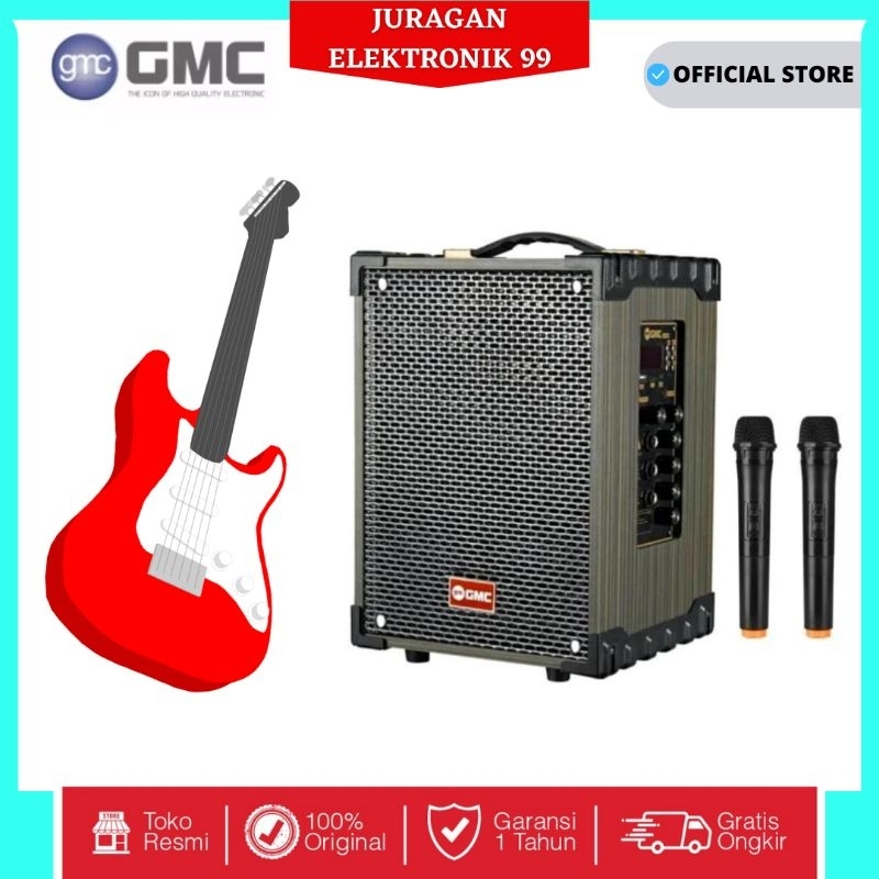 Jual SPEAKER BLUETOOTH KARAOKE GMC 899P GMC + FREE MIC WIRELESS 2 ...