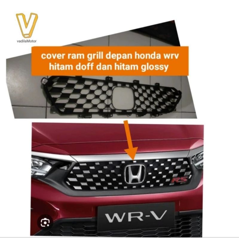 Jual cover ram front grill honda wrv tipe RS hitam glossy dan hitam ...