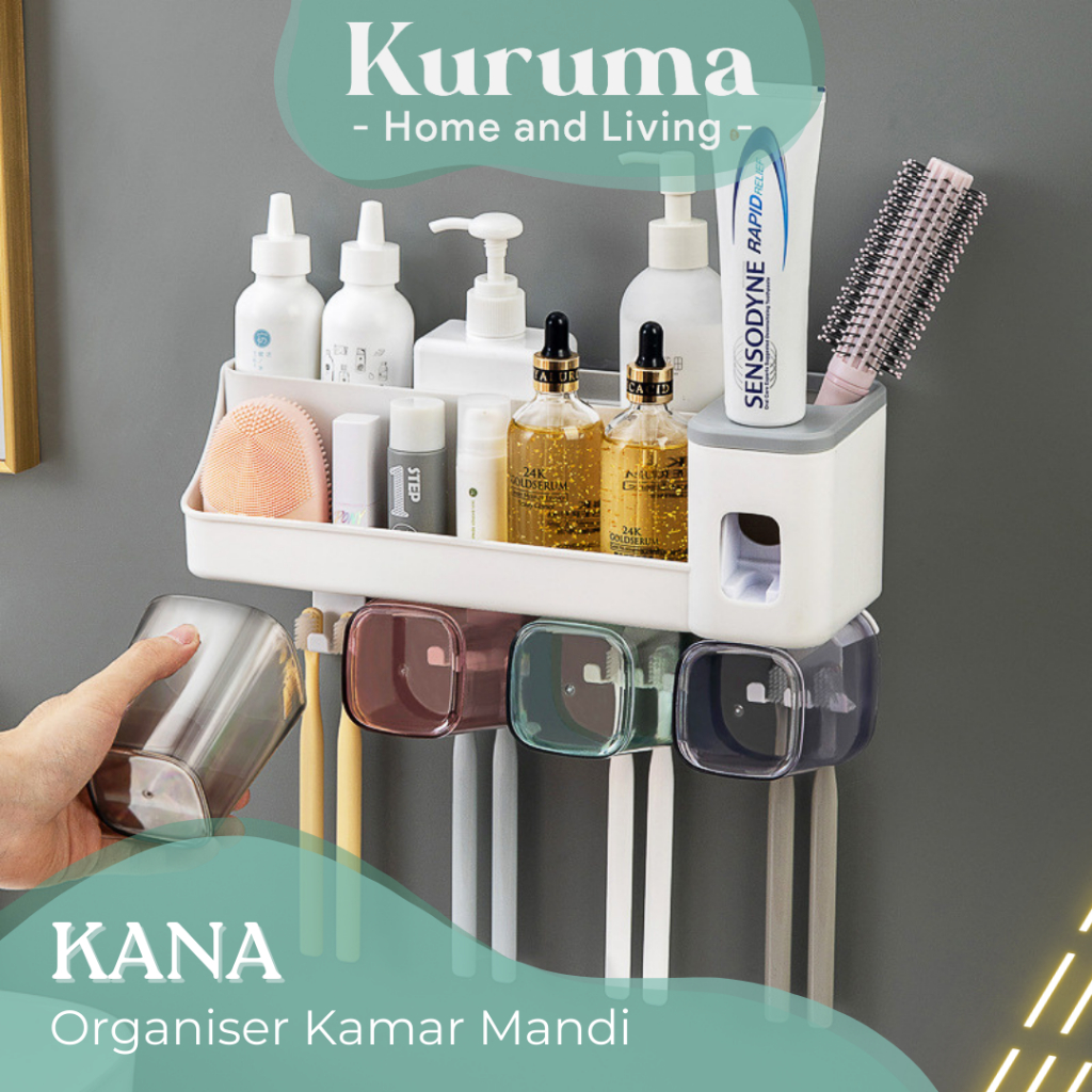 Jual KURUMA KANA Penyimpanan Pasta Gigi Estetika Organiser Tooth Brush ...