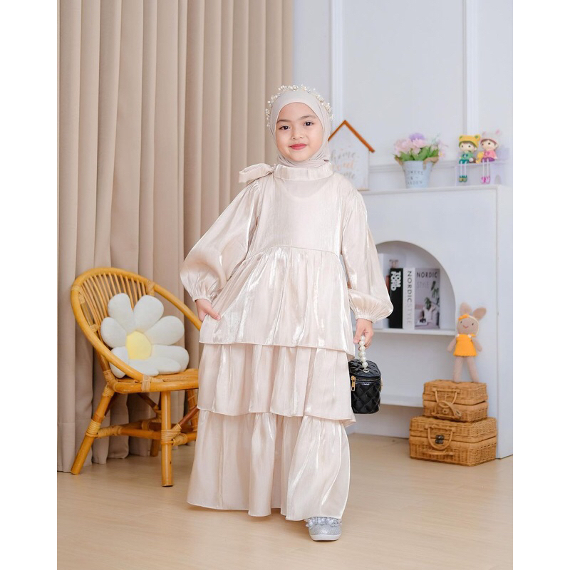 Jual Mermaid dress kids gamis muslim anak perempuan bahan shimmer silk ...