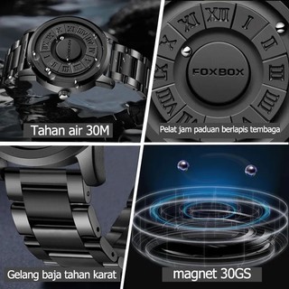 Jual Foxbox Jam Tangan Pria Anti ari Kreatif Besi Tahan karat Gulungan ...