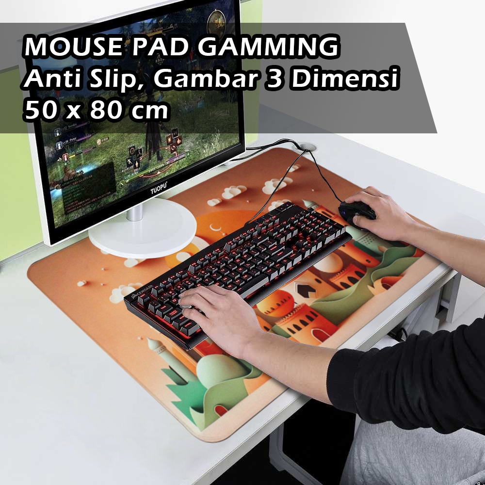 Jual Mouse Pad 3D Anti Slip Ukuran Besar 50x80 Mouse Pad Karakter ...