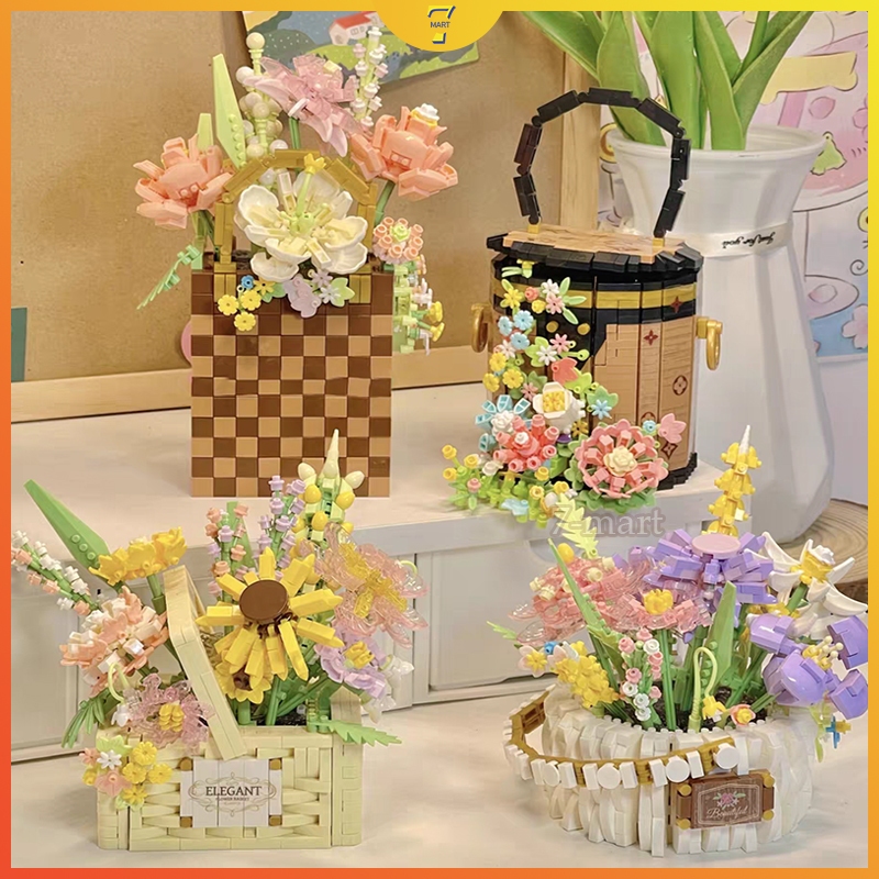 Jual Mainan Brick Building Blocks Flowers DIY Bunga Balok Susun Toy ...