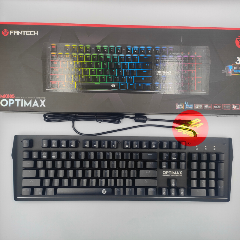 Jual FANTECH Optimax MK885 RGB Optical Blue Switch Keyboard Waterproof ...